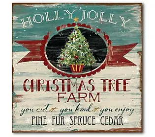 COURTSIDE MARKET Holly Jolly Farm 16x16 Canvas - One-color