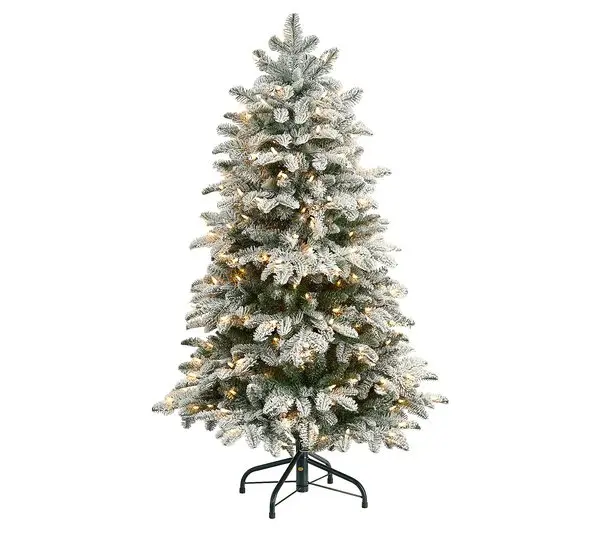 NEARLY NATURAL 4' Christmas Tree W/250 Warm Whi E Lights - One-color