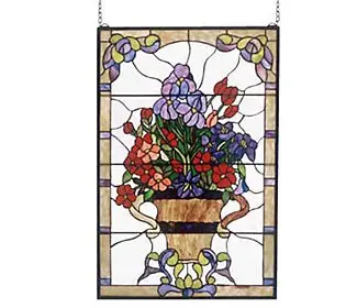 MEYDA Tiffany Style Floral Arrangement Window P Anel - One-color