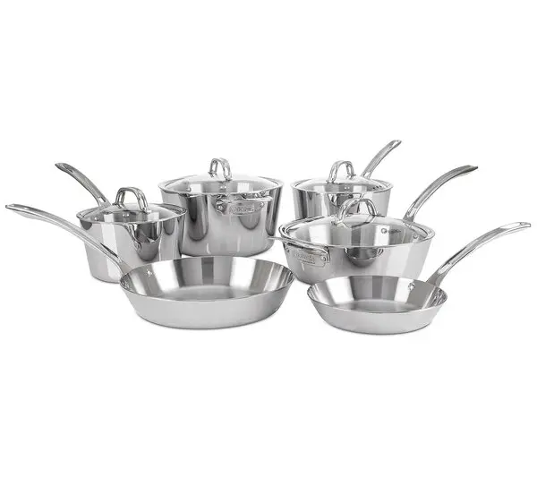 VIKING Contemporary 10-piece Stainless Steel Co Kware Set - Silver