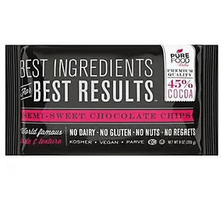PURE FOOD BY ESTEE 9 Oz Packs Dairy Free Ch Ocolate Chips - One-color
