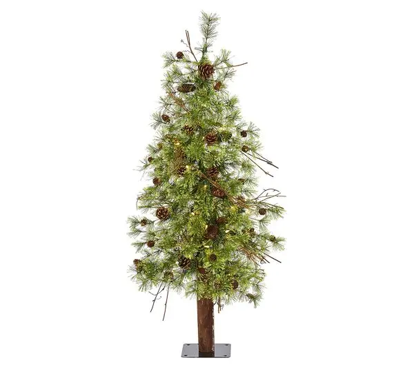NEARLY NATURAL 4' Christmas Tree W/50 Multifunc Tion Led - One-color