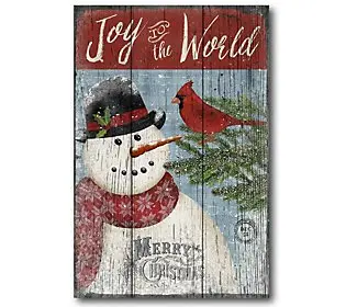 COURTSIDE MARKET Cardinal Snowman 12' X 18' Can Vas - One-color