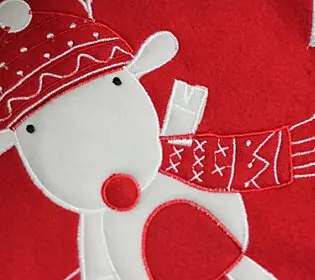 NORTHLIGHT 46' Red & White Winter Reindeer Tree Skirt