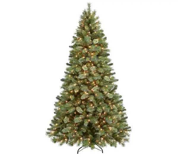 PULEO INTERNATIONAL Puleo 7.5' Pre-lit Teton Pine Artificial Christ Mas Tree - One-color