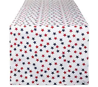DESIGN IMPORTS Americana Stars Print Table Runn Er 14' X 72 - One-color