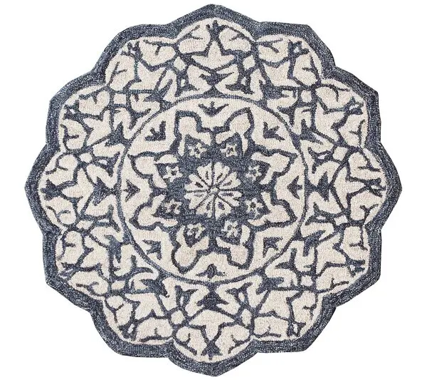 OX BAY TRADING CO. Ox Bay Modern Mosaic Medallion Specialty Rug 3'diam Round - One-color