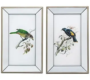 R. NEST Set Of 2 24' Bird Scene Mirrored Wall A Rt - One-color