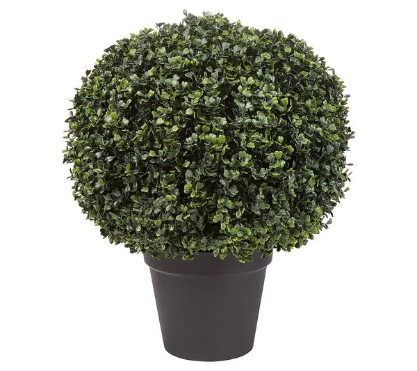 PURE GARDEN Decorative Potted Faux Boxwood Topi Ary - One-color