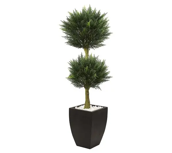NEARLY NATURAL 4.5' Cypress Topiary With Planter Nearly Nat Ural - One-color