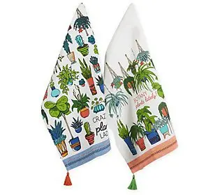 DESIGN IMPORTS Set Of 2 Crazy Plant Lady Kitche Towel - One-color