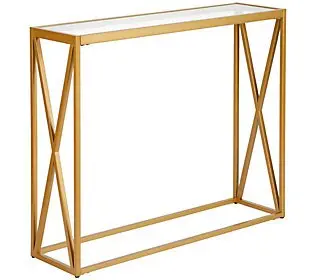 HUDSON&CANAL Hudson & Canal Arlo Geometric Side Table With G Lass Top - One-color