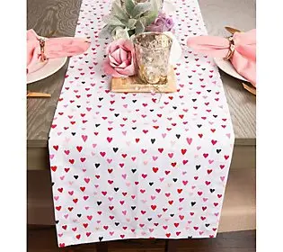 DESIGN IMPORTS 14' X 72' Confetti Hearts Print Able Runner