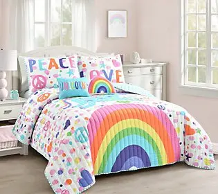 LUSH DECOR Unicorn Rainbow Full/queen Quilt Set Lush De Cor - One-color