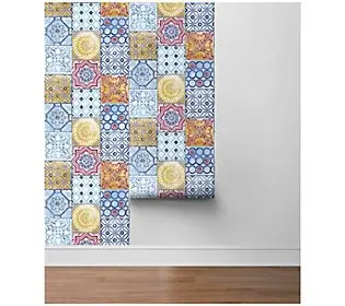 NEXTWALL Moroccan Tile Peel And Stick Wallpaper Roll