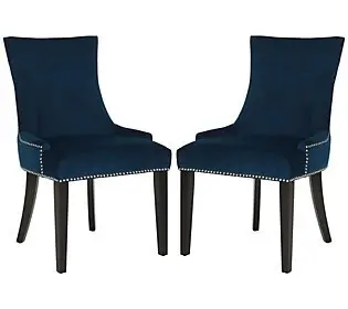 VALERIE PARR HILL Lester Set Of 2 Velvet Dining Chairs Valerie - One-color