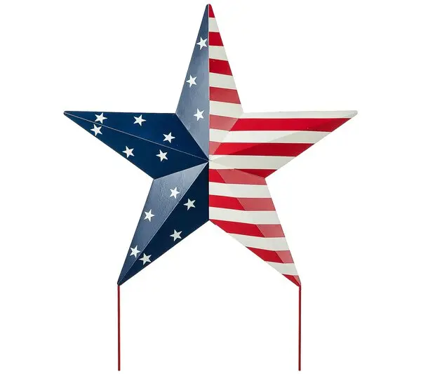 GLITZHOME Usa Stars & Stripes Metal Patriotic S Tar Yard Stake - One-color