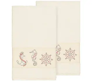 LINUM HOME TEXTILES Easton 2pc Embellished Bath Towel Set - One-color
