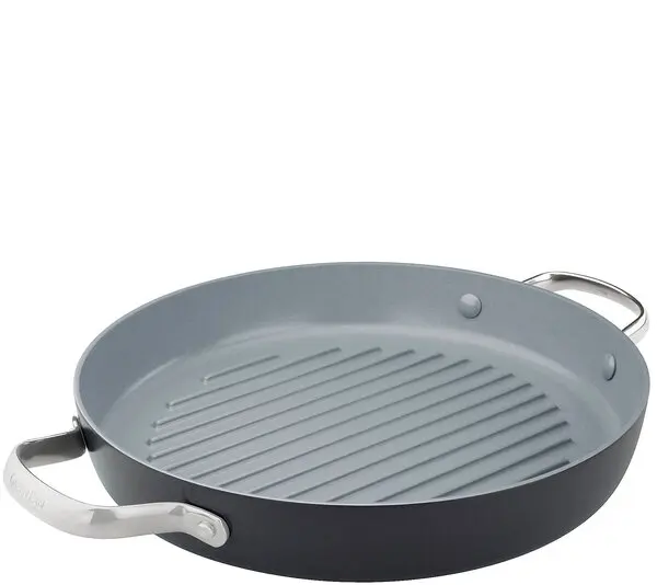 GREENPAN Valencia Pro 11' Ceramic Nonstick Roun D Grill Pan - One-color