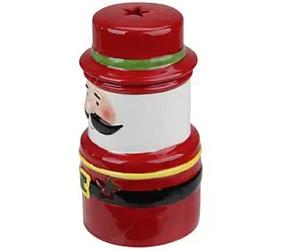 NORTHLIGHT 5.5' Red Ceramic Santa Gnome Tea Lig T Holder