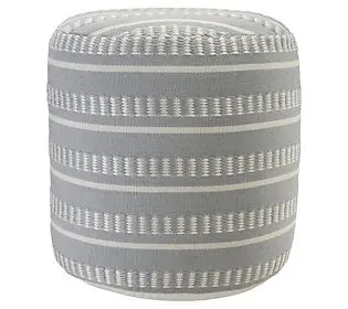 OX BAY TRADING CO. Dash And Stripe Geometric Indoor Outdoor Pouf - One-color