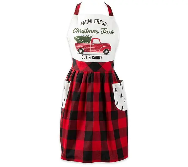 DESIGN IMPORTS Christmas Truck Apron - One-color