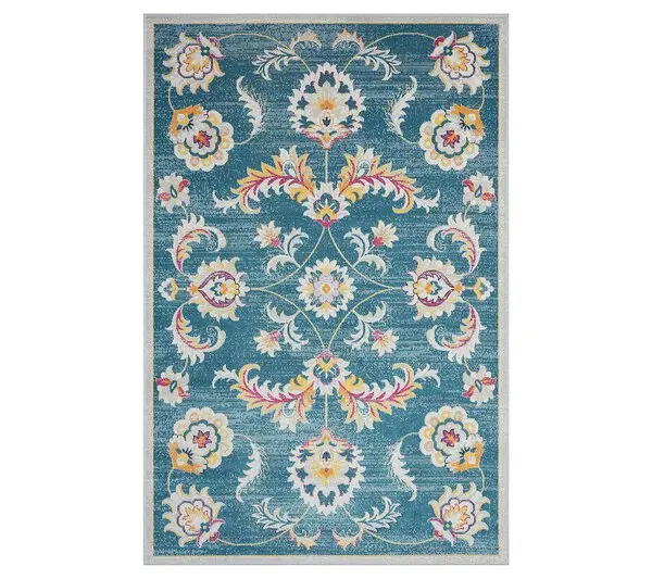 OX BAY TRADING CO. Ox Bay Blue Traditional Boho Chic Indoor Outdoo R 5' X 7' Rug - One-color