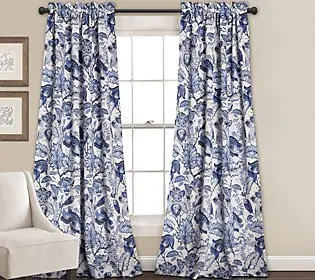 LUSH DECOR Cynthia Jacobean Window Curtains Set Of 2 - One-color