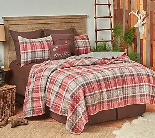 VALERIE PARR HILL Saffron Plaid Twin Quilt Set Valerie - One-color