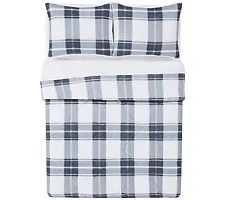 CANNON Cozy Teddy Plaid 3 Piece Full/queen Comf Orter Set - One-color