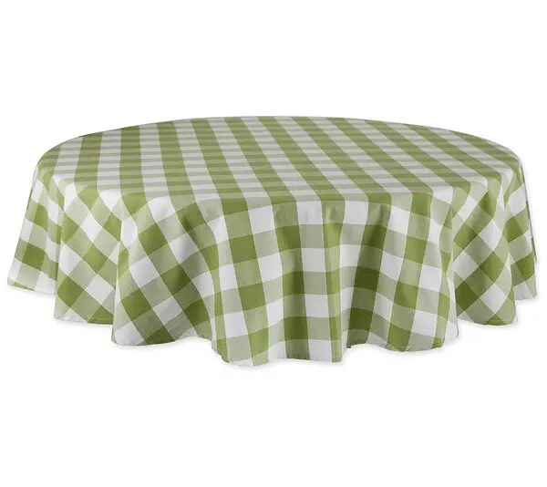 DESIGN IMPORTS Buffalo Check Tablecloth 70 Roun D - One-color