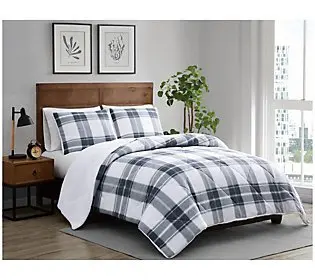CANNON Cozy Teddy Plaid 3 Piece King Comforter Set - One-color