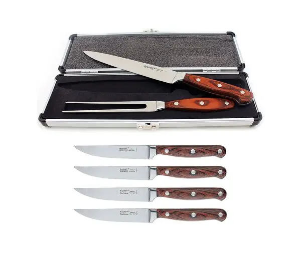 BERGHOFF Pakka Wood 7pc Steak & Carving Set - One-color