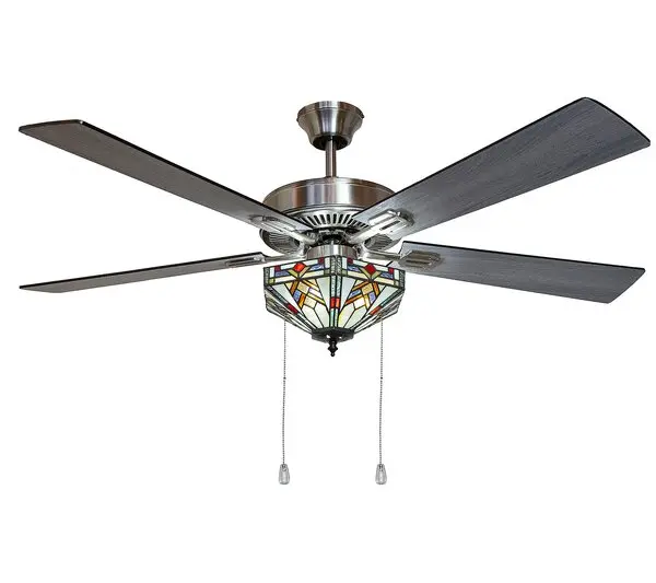 RIVER OF GOODS 52'w Mission Stained Glass Led C Eiling Fan - One-color