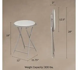 LAVISH HOME 18-inch Heavy Duty Folding Stool