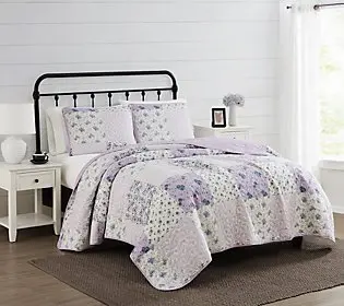 CANNON Elissa Patchwork King 3 Piece Quilt Set - One-color