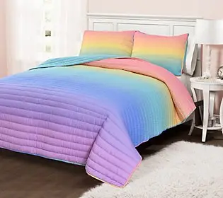 LUSH DECOR Rainbow Ombre Full/qn Quilt - One-color