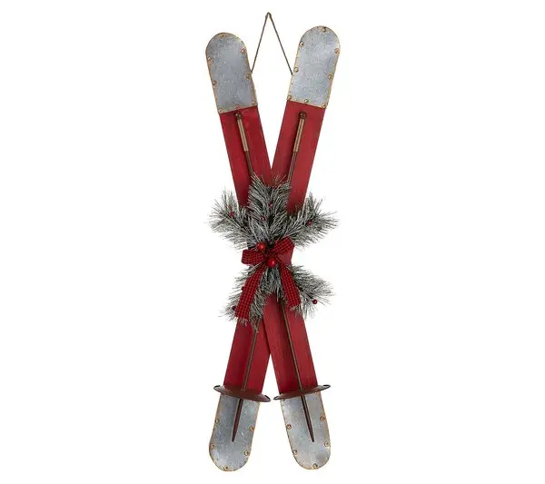 GLITZHOME 35 Hit The Slopes Hanging Ski Porch Decor - One-color