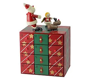 NORTHLIGHT 10.5' Red & Green Advent Storage Cal Endar Box