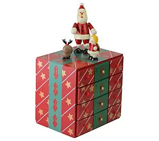 NORTHLIGHT 10.5' Red & Green Advent Storage Cal Endar Box