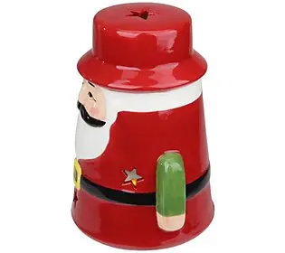 NORTHLIGHT 7.25 Red Ceramic Santa Gnome Tealigh T Holder