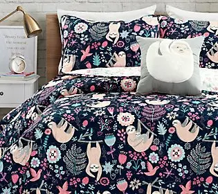 LUSH DECOR Hygge Sloth 4-piece Full/queen Quilt Set Lus H Decor - One-color