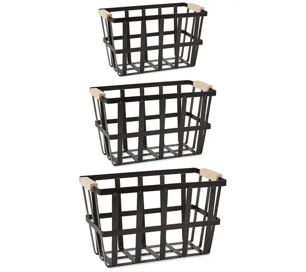 DESIGN IMPORTS Set/3 Urban Modern Metal Basket - One-color