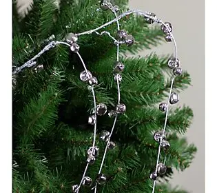 NORTHLIGHT 41' Silver Hanging Jingle Bell Artif Icial Spray