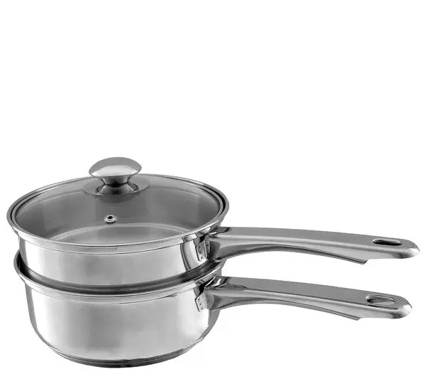 CLASSIC CUISINE Stainless Steel Double Boiler W Ith Glass Lid - Silver