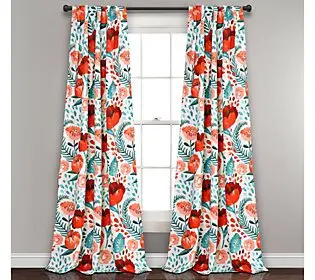 LUSH DECOR Poppy Garden 52' X 108' Room Darkening Window P Anels, Set Of 2 - One-color