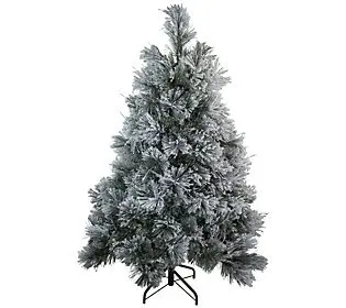NORTHLIGHT 4.5' Flocked Black Spruce Artificial Christmas Ree Unlit - One-color