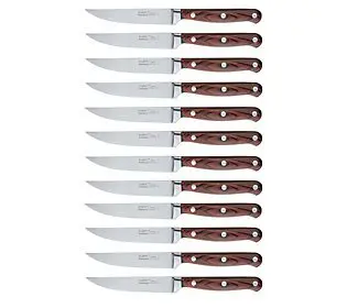 BERGHOFF Pakka Wood 12pc Stainless Steel Steak Nife Set - Silver