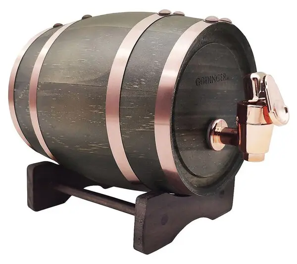 GODINGER Wood Whiskey Barrel Dispenser - One-color