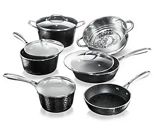 GRANITESTONE 10-piece Hammered Nonstick Cookwar E Set - One-color
